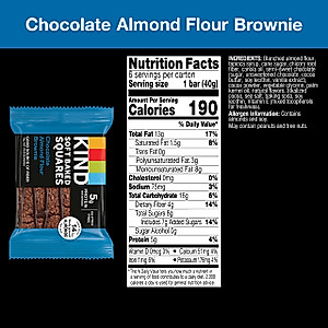 KIND Soft Baked Squares, Chocolate Almond Flour Brownie, 6 count