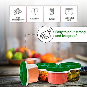 [Green - 12 Pk] Airtight Deli Containers with Lids Twist Lock Top Clear Food Storage for Meal Prep Snacks and Leftovers Freezer and Microwave Safe Stackable Leak-Resistant and 12 Pc. Set (16 Ounce)