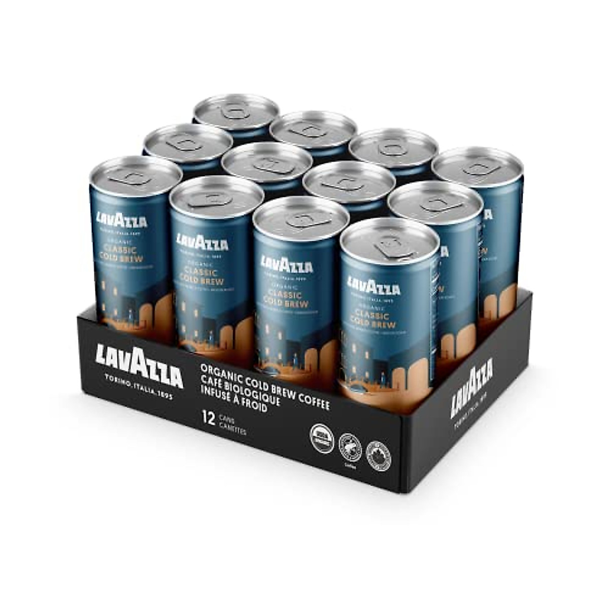 Lavazza medium roast Organic Classic Cold Brew Coffee - (8 Fluid Ounce - Pack of 12)