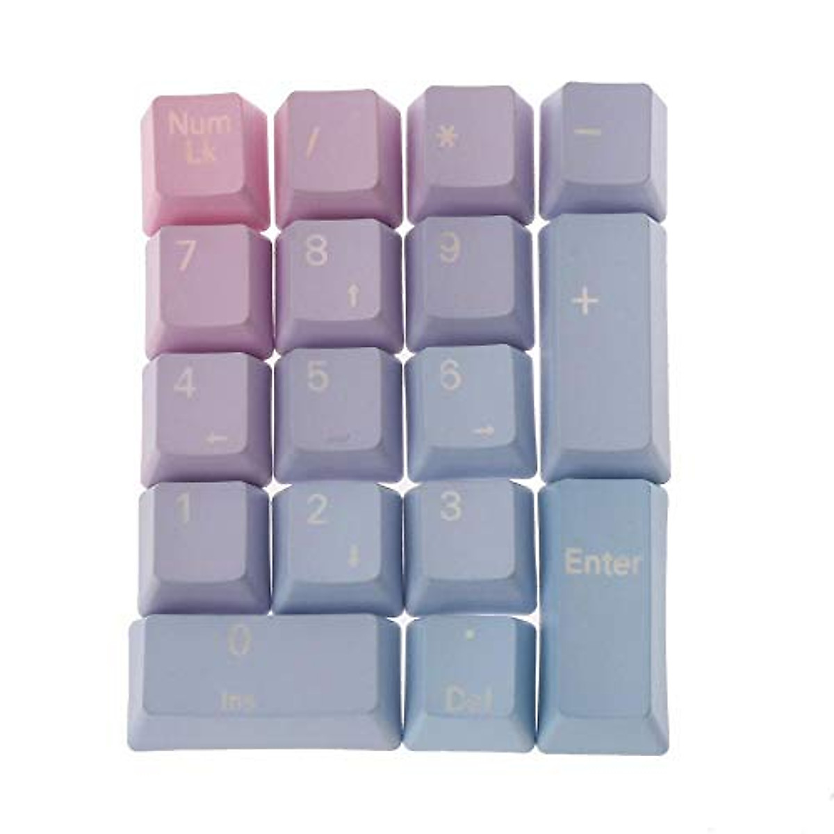 Gaming Mouse and Keyboard 17 Keys RGB Top Printed PBT Backlit Keycap for Mechanical Keyboard (Color : Purple Powder)