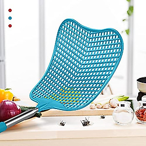 PAL&SAM Extendable Fly Swatter, Durable Telescopic Plastic Fly Swatter Heavy Duty Set, Retractable Flyswatter Fly Killer with Stainless Steel Long Handle - 3 Packs