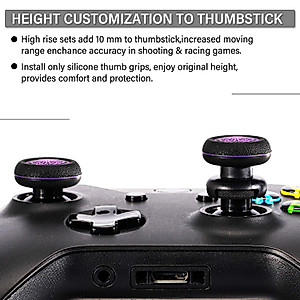 Playrealm FPS Thumbstick Extender & 3D Texture Rubber Silicone Grip Cover 2 Sets for Xbox Series X/S & Xbox One Controller(Cthulhu Secret)