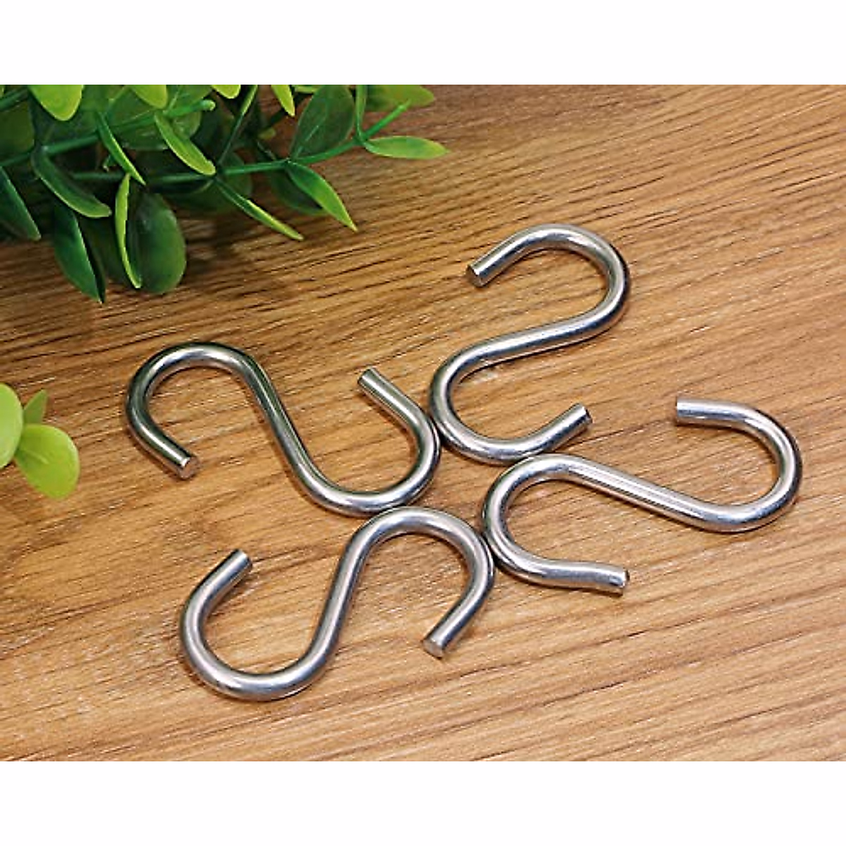 Shapenty Stainless Steel Heavy Duty S Shaped Hooks Hanging Utility Hooks for Plants Hanger Kitchen Utensils Pots Pans Clothes Jeans Bags Bathroom Gardening Tool, 4PCS (2 Inch)