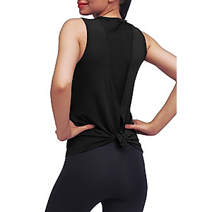 Mippo Womens Workout Tops Yoga Running Tank Tops Tennis Exercise Tops for Women Muslce Tank Sleeveless Summer Workout Shirts Running tops Clothes for Women Black M