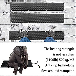 JUAJUA 22-23 Heated Snow Melting Mats for Stairs, Heated Entrances Walkway Mat No-Slip Stair Heating Outdoor Mats 2 in/h Melting Speed for Winter Snow Removal (25.4x38.1cm)