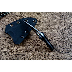 TWO SUN Fixed Knife 14C28N Blade with Kydex Case Black Micarta Handle TS467