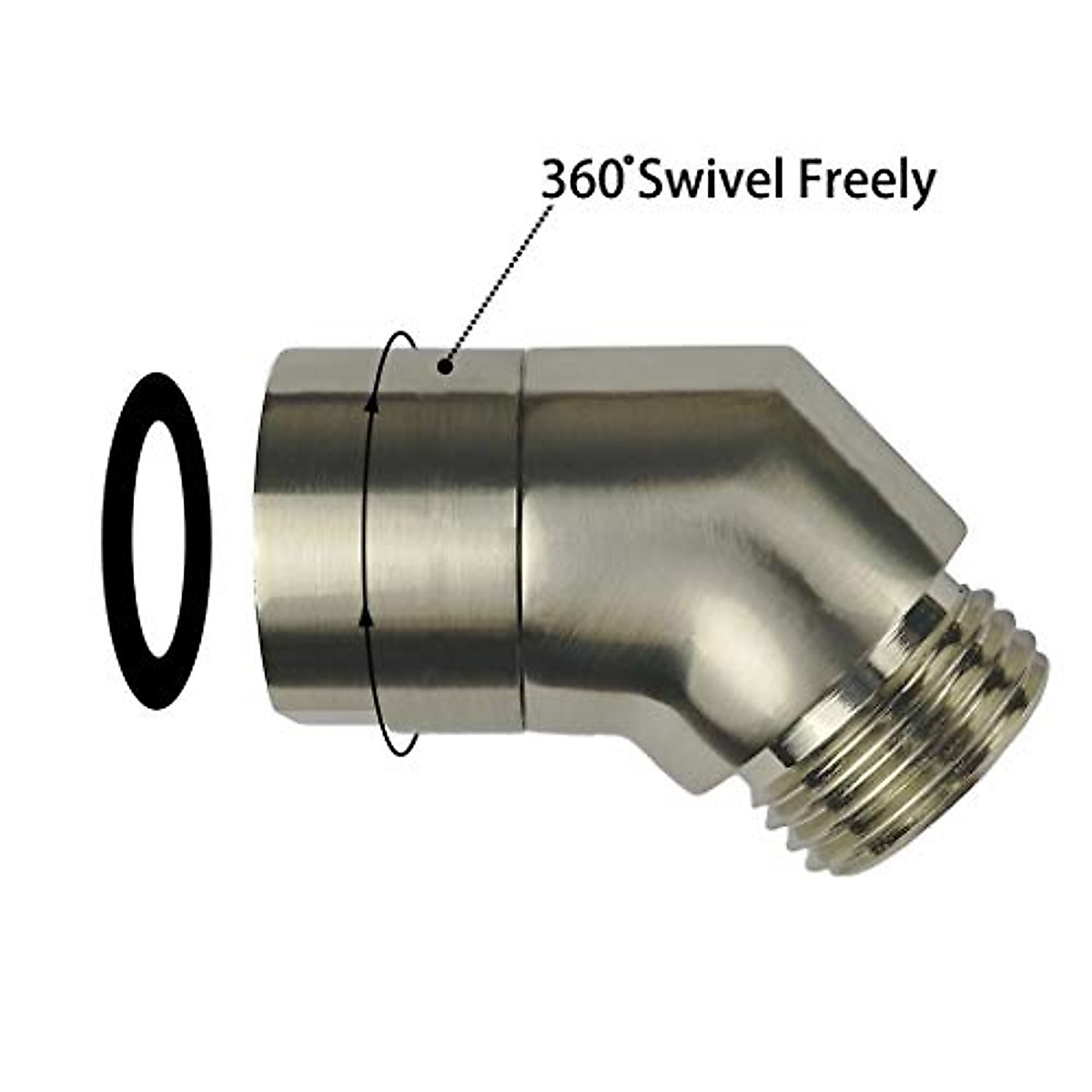 G-Sunny Brushed Nickel Handhold Shower Elbow Adapter Shower Head Elbow Adapter (135degree)