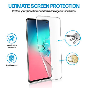 Power Theory Designed for Samsung Galaxy S10 Screen Protector [Not Glass], Easy Install Kit, Case Friendly, Full Cover, Flexible Film Anti Scratch, 2 Pack
