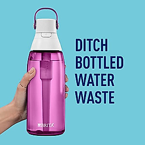 Brita Insulated Filtered Water Bottle with Straw, Reusable, BPA Free Plastic, Orchid, 36 Ounce
