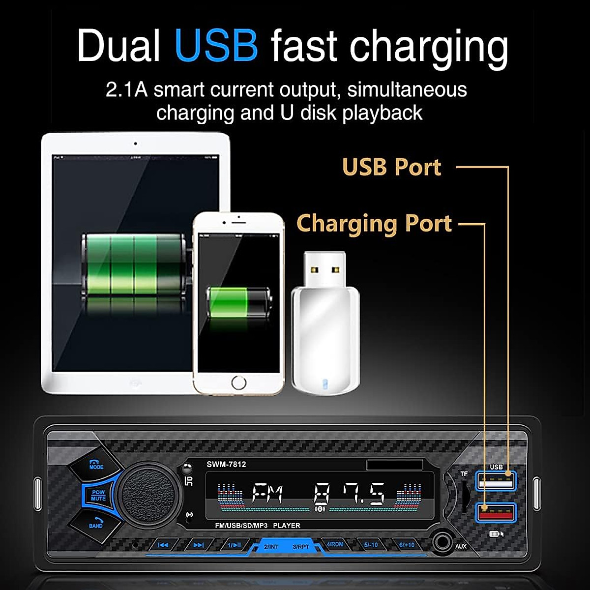 Bluetooth Single din car Stereo System for car, 7 inch Universal car Radio System for car,aftermarket car Radio,1 din car Radio,SWC/Subwoorf/BT