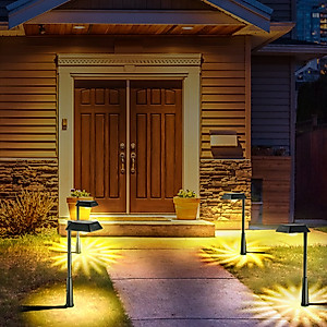 Linkind Solar Pathway Lights, Bright Solar Lights Outdoor IP65 Waterproof, 200lm Bright Solar Path Lights for Garden Walkway Driveway Sidewalk Yard, Warm White, 8 Pack