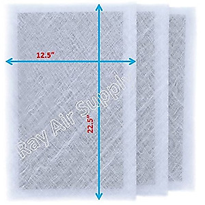 RAYAIR SUPPLY 14x25 Air Ranger Replacement Filter Pads 14X25 (3 Pack) White