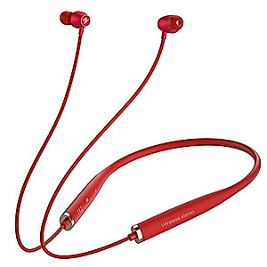 ZAQE Bluetooth Neckband Headphones, Silicone Wireless Bluetooth Headset with Magnetic, 12H Playtime, IPX6 Waterproof Earphones Noise Cancelling for Sports Running Workout Gym, Red
