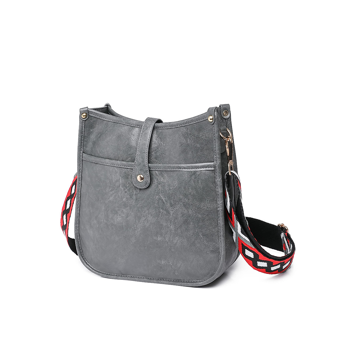 Qyoubi Women's Crossbody PU Leather Shoulder Handbag Ladies Tote Purse Designer Messenger Hobo Bag Grey