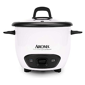 Aroma Housewares 6-Cup (Cooked) (3-Cup UNCOOKED) Pot-Style Rice Cooker (ARC-743G) , White