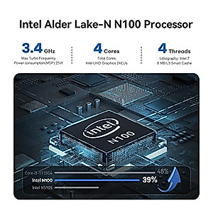 Beelink EQ12 Mini PC 16GB DDR5 500GB M.2 PCIe SSD, Intel 12th Alder Lake N100 (up to 3.4GHz), Mini Desktop Computer Supports Dual 2.5G LAN, WiFi6, BT5.2, USB3.2, 4K@60Hz Triple Display for Home/Office