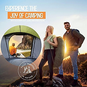 Easy Pop Up Tent with 2 Doors Camping Tent - 4-Person - UPF50+ Waterproof