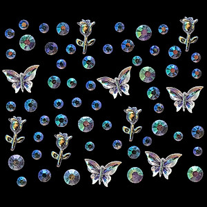 WUIOS Face Gems Stick on Eyes Face Body Rhinestones for Women Body Face Eyes Gems Crystals Rhinestone Gems Stickers for Face Eye Makeup Taylor Gems (Butterflies)