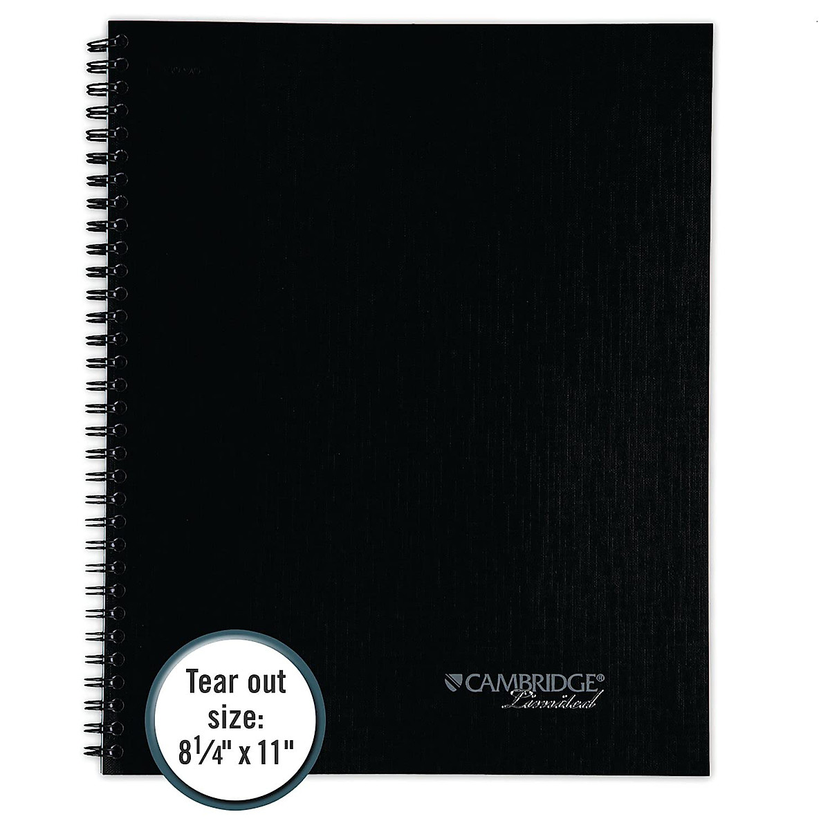 Cambridge Limited Business Notebook, 8-1/4 x 11 Inches, Wirebound, Action Planner, Black (06064)