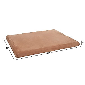 Dog Bed with Removable Cover – 36x27 Pet Bed - 3-Inch Egg Crate Style Foam Orthopedic Dog Bed, Microsuede, and Non-Slip Crate Bed by PETMAKER (Clay)