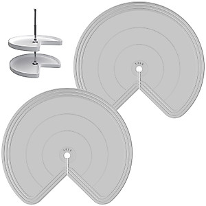 ZDLS Lazy Susan Shelf Liner,Silicone Lazy Susan Liners for Dual Tier Pie Cut Lazy Susan Organizer,Non-Slip Thermal Protection Lazy Susan Mat 2 PCS (Gray, 28")