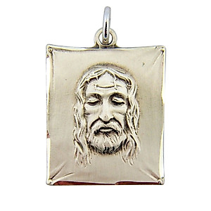 HMHReligiousMfg Sterling Silver Shroud of Turin Face of Jesus Medal, 15/16 Inch