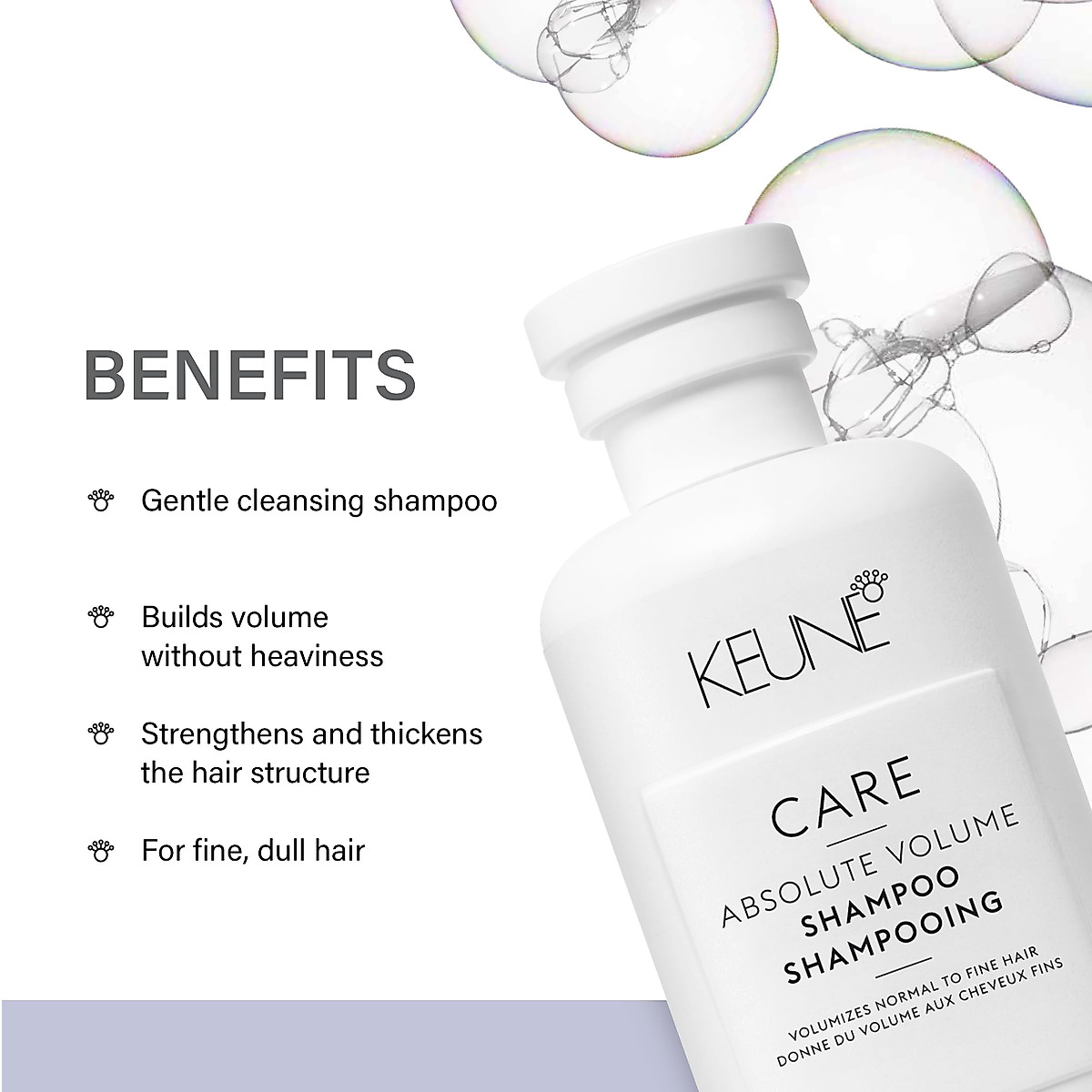 Keune Care Absolute Volume Shampoo, Volumizing & Thickening Cleanser for Fine Hair, 10.1 Fl Oz