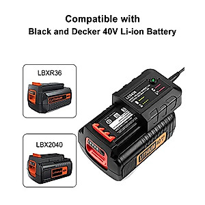 AYTXTG 3.0Ah 40V Replacement Black and Decker 40Volt Lithium Battery LBX2040 LBXR36 LBXR2036 LST540 LBX1540 LST136W with a LCS40 LCS36 Portable Charger for Black Decker 40V Battery Charger