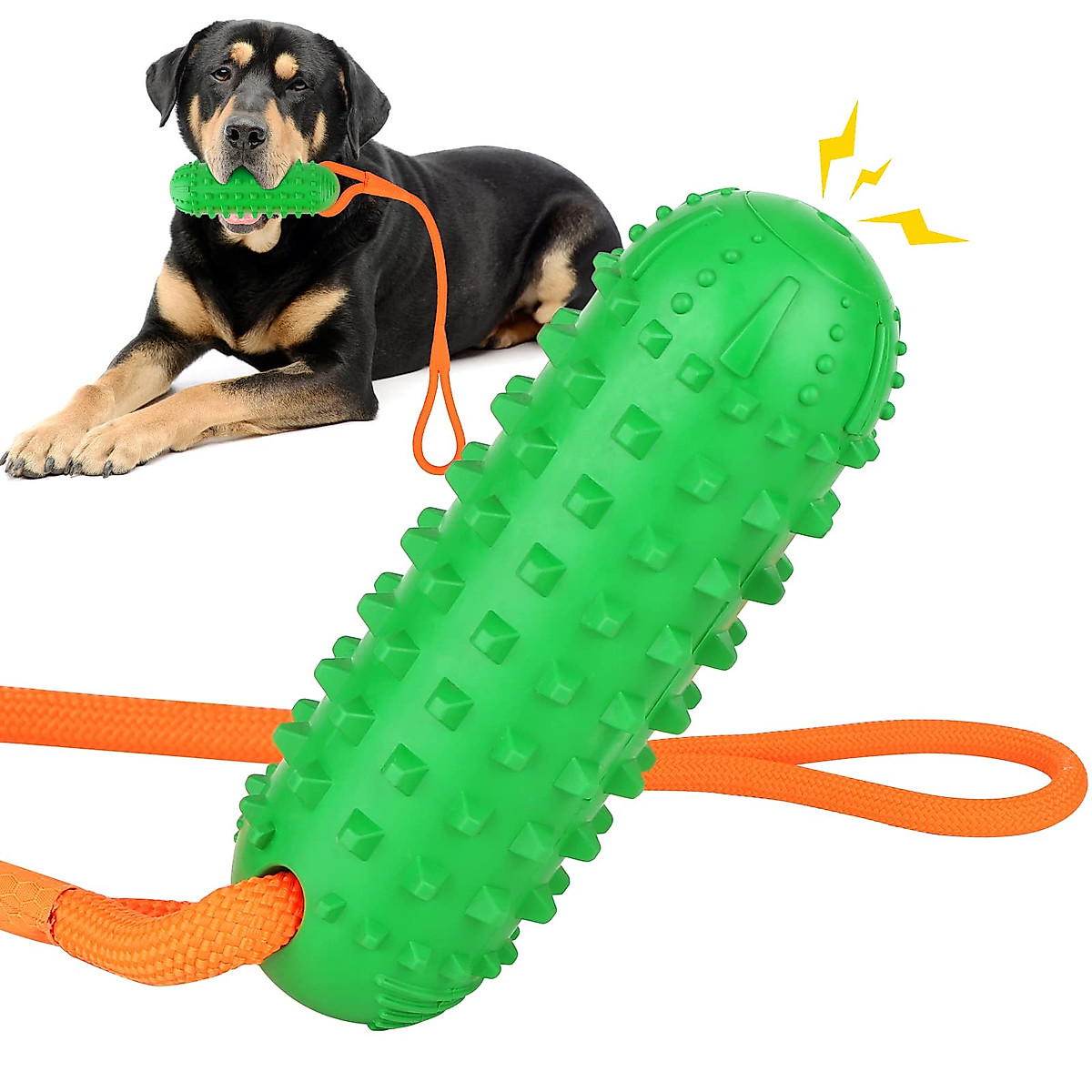 VIWIK Dog Toys for Large Dogs, Interactive Dog Toys for Chewers, Tough Rope Toys for Large Medium Small Smart Breed, Squeaky Dog Toys Stick, Tug of War Dog Chew Toy Green