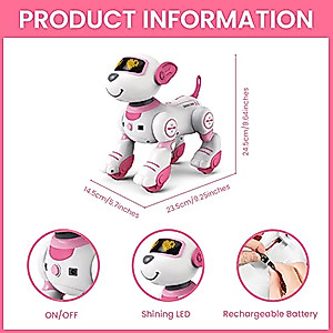 FUUY Robot Dog Toys for Girls Toys Interactive Robot Toy FollowMe Robot for Kids 5-7 Intelligent Remote Control Dog with Sing Dance AI Robotics for Kids Age 3 4 5 6 7 Chrismas Birthday Gifts Girls