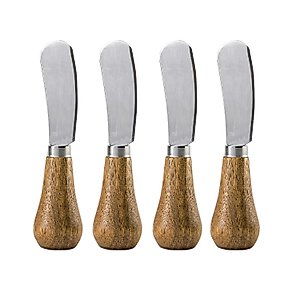 Miraclekoo Vertical Cheese Spreader Knives Kit, 4.7 inch, 420 Stainless Steel Butter Knife for Charcuterie Peanut Cream Jam Jelly Candy,4Pieces