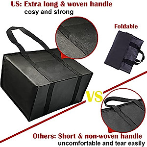 WOILIFE 4 Pack Insulated Grocery Bag, Reusable Shopping Bags for Groceries Heavy Duty, X-Large Insulated Cooler Bag for Food Delivery Collapsible with Strong Handle& Zipper