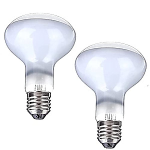 Qixivcom 2-Packs 75W Reptile Heat Lamp Basking Bulb E26 110V UVA Basking Spot Daylight Heat Lamp Glass Heating Lamp Reptile Heater for Bearded Dargon Turtle Aquarium Aquatic Lizard Chicken Coop