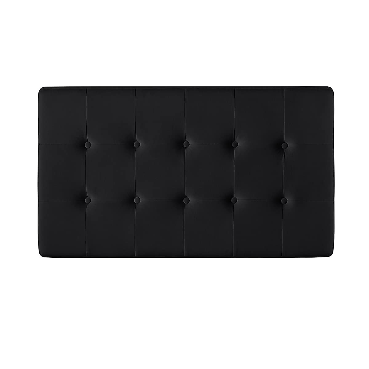 24KF Black Wall Mounted Tufted Button Twin Headboard,Soft Comfortable Velvet Padded Twin Size Headboard -6035-T-Black