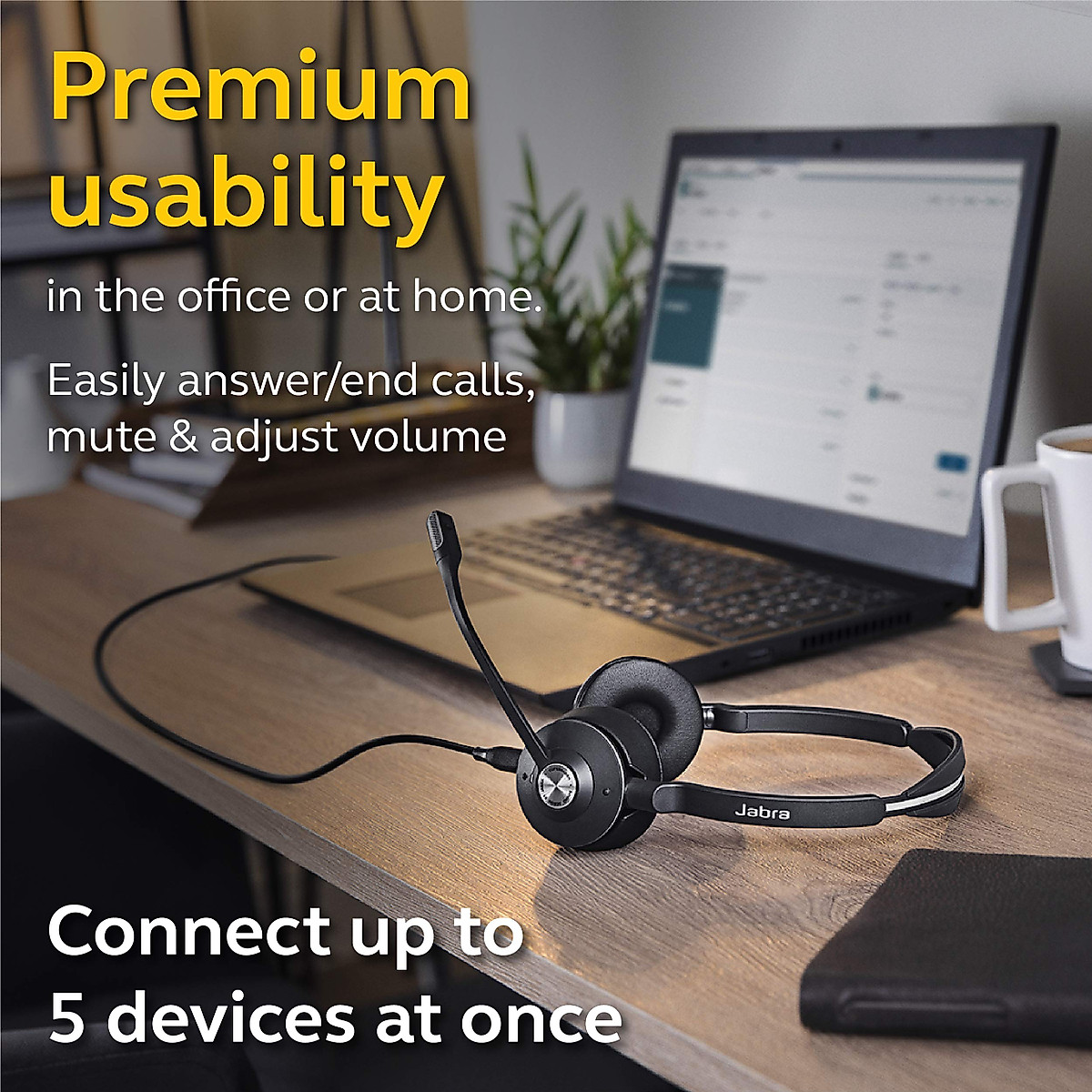 Jabra Engage 75 Wireless Headset, Stereo – Telephone Headset with Industry-Leading Wireless Performance, Advanced Noise-Cancelling Microphone, All Day Battery Life