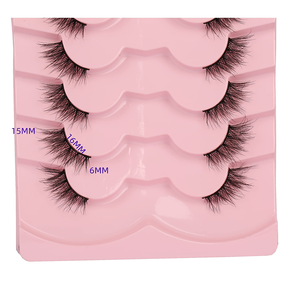 Gmagictobo False Eyelashes Fluffy Half Lashes Natural Look Cat Eye Lashes Pack False Lashes Extensions Fake Eyelashes 7 Pairs Multipack