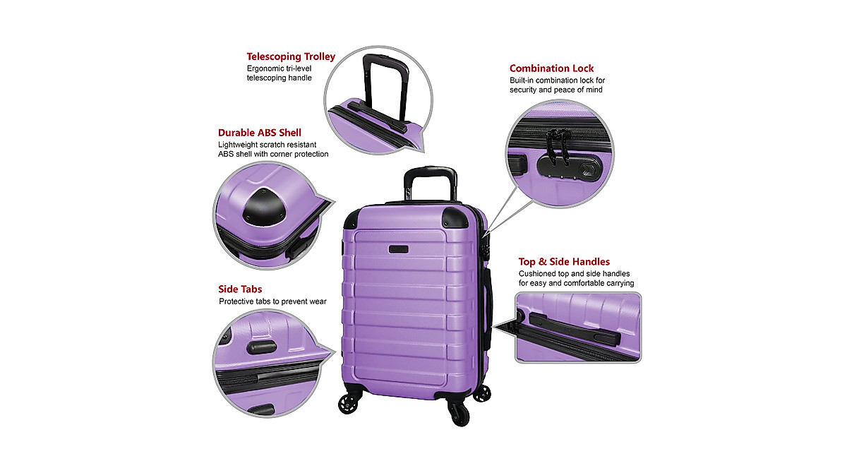 Hipack Lavender 3-Piece Spinner Luggage Set - Durable & Stylish