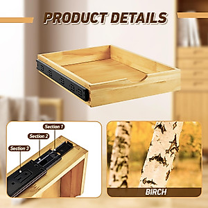 Huwena Pull Out Drawers for Kitchen Cabinets Assembled Roll Out Cabinet Organizer Corner Sliding Drawers for Inside Cabinets, 14''w x 21''d, Requires at Least 14.6'' Cabinet Opening