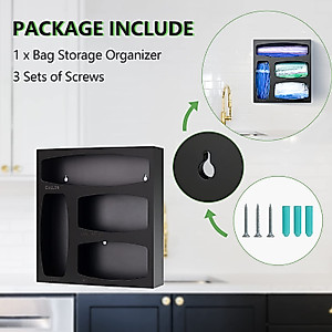 Ziplock Bag Storage Organizer - Bamboo Baggie Organizer for Kitchen Drawer - Black Kitchen Drawer Organizer - Compatible with Gallon, Quart Slider, Sandwich & Snack Variety Size Bags