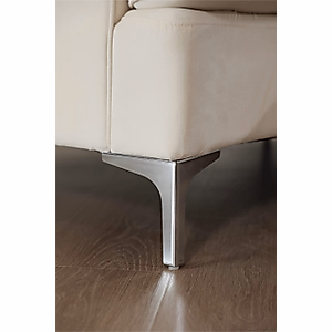 Legend Vansen Velvet Curved Sofa Sectional, Cream