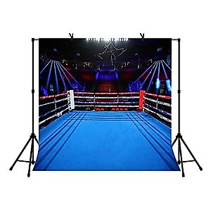 LYLYCTY 6x6ft Boxing Birthday Party Photography Backdrop Boxing Arena Sport Themed Background for Children Boy Portrait Birthday Party Decor Photo Booth Studio Props BJZYLY252