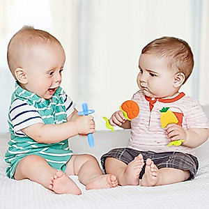 Odlila Baby Teething Toys Set Baby Teether Chew Toys Natural Organic Freezer Safe for Infants and Toddlers BPA-Free Teether Set for Boys & Girls