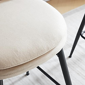 DRAGON GATE 26'' Counter Height Bar Stools Set of 2, Modern Upholstered Counter Stools with Seat Cushion & Metal Legs for Dining Room Kitchen Counter Island, Home Bar (Beige)