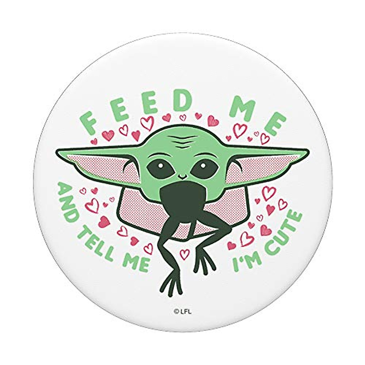 Star Wars: The Mandalorian Valentine's Day Grogu Feed Me PopSockets PopGrip: Swappable Grip for Phones & Tablets