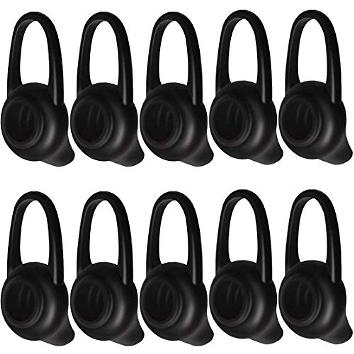 Ear Tips Earbud Replacement Covers - Silicone Gels with Support Arch Gels for Headset Earpiece, Active InEar Headphones Earphones - Variety 10-Pack