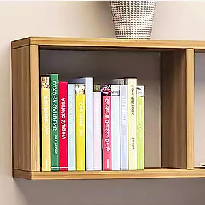 HM&DX Floating Shelf Wooden Floating Shelves for Wall,Modern Wall Mounted Shelves Floating Shelfs for Living Room Study Room Office,Wood Display Shelf Shelf Decor(39.4" L x 5.9" W x 29.5" H, Yellow)
