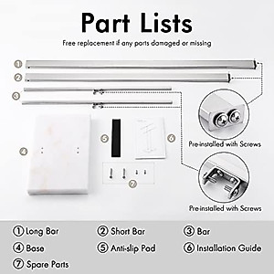 KES Standing Towel Rack 2-Tier Towel Rack Stand with Marble Base for Bathroom Floor, Upgrade Steady Design, SUS 304 Stainless Steel Brushed Finish, BTH217-2