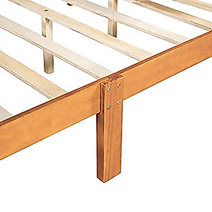 Harper & Bright Designs Full Bed Frame with Headboard and Footboard, Full Size Platform Bed, Wood Kids Full Size Bed Frame for Boys, Girls,No Box Spring Needed,Oak