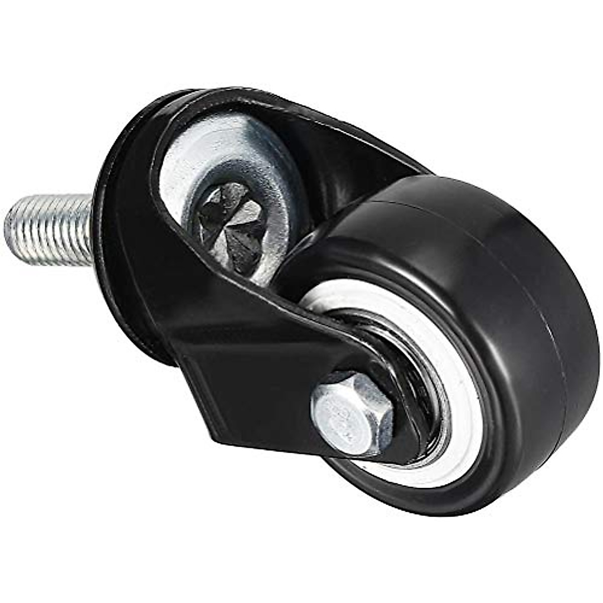 uoboeuq 1.5 Inch Swivel Caster Wheels PU 360 Degree Threaded Stem Caster Wheel M8 x 25mm, 330lb Total Load Capacity, Pack of 4