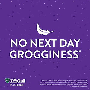 ZzzQuil PURE Zzzs Melatonin Gummies, Sleep Aid, Melatonin 2mg, with Chamomile & Lavender, Melatonin Sleep Gummies, Sleep Aids for Adults, Wildberry Vanilla Flavored, 24 Sleep Gummies